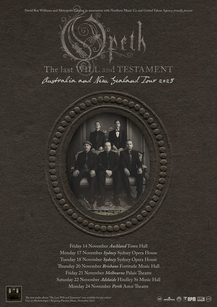 OPETH Announce AU / NZ Headline Tour For November 2025 - Good Call Live
